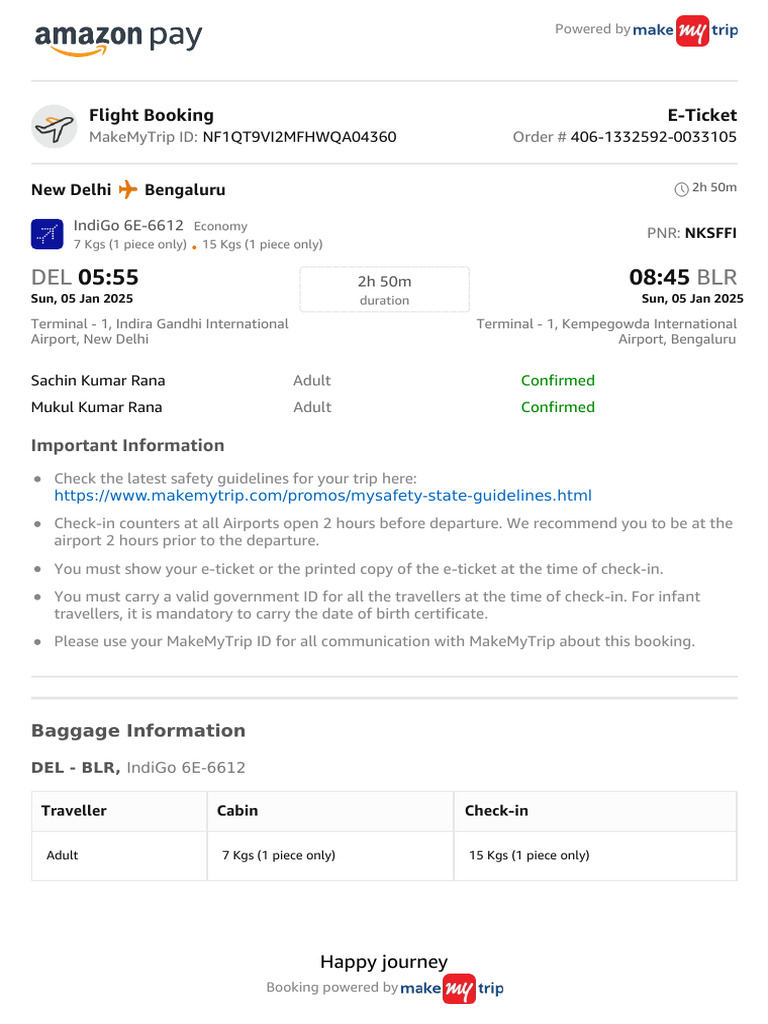 Flight Ticket 1 | PDF | Aviation | Transport