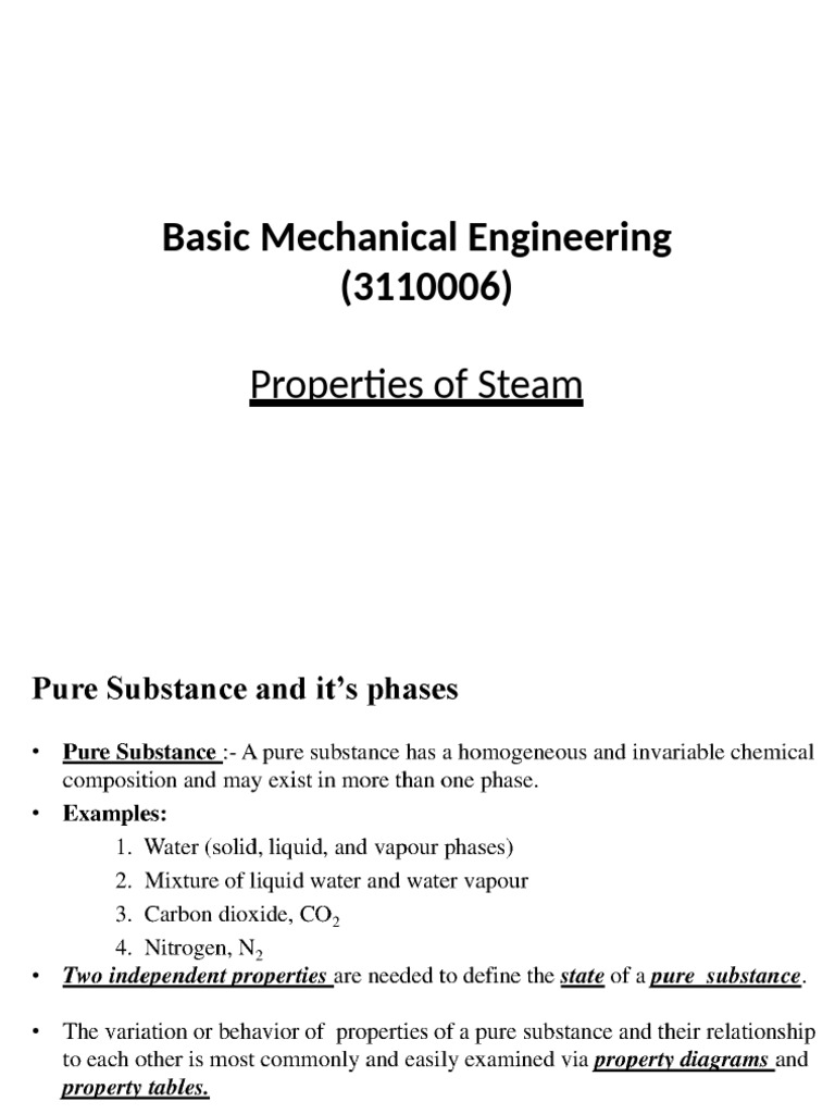 Properties of Steam in Mechanical Engineering | PDF