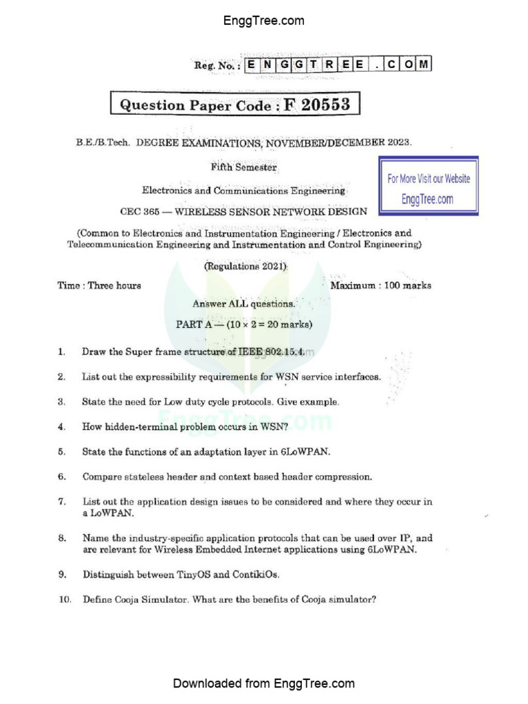 CEC365 Wireless Sensor Network Paper | PDF