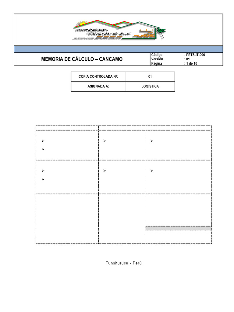 4 Memoria de cálculo de Cancamo | PDF | Estrés (Mecánica) | Acero 4 Memoria de cálculo de Cancamo | PDF | Estrés (Mecánica) | Acero