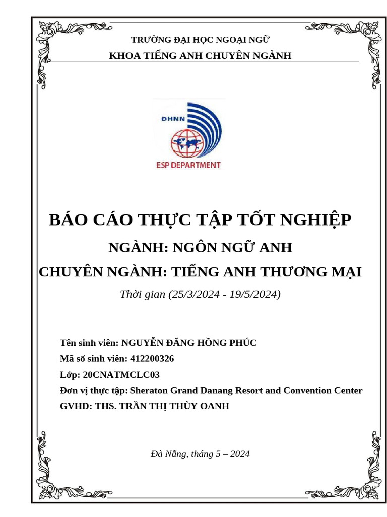 Mau So 3 A - Trang B - A Bao Cao Thuc Tap TN (Sinh Vien) | PDF