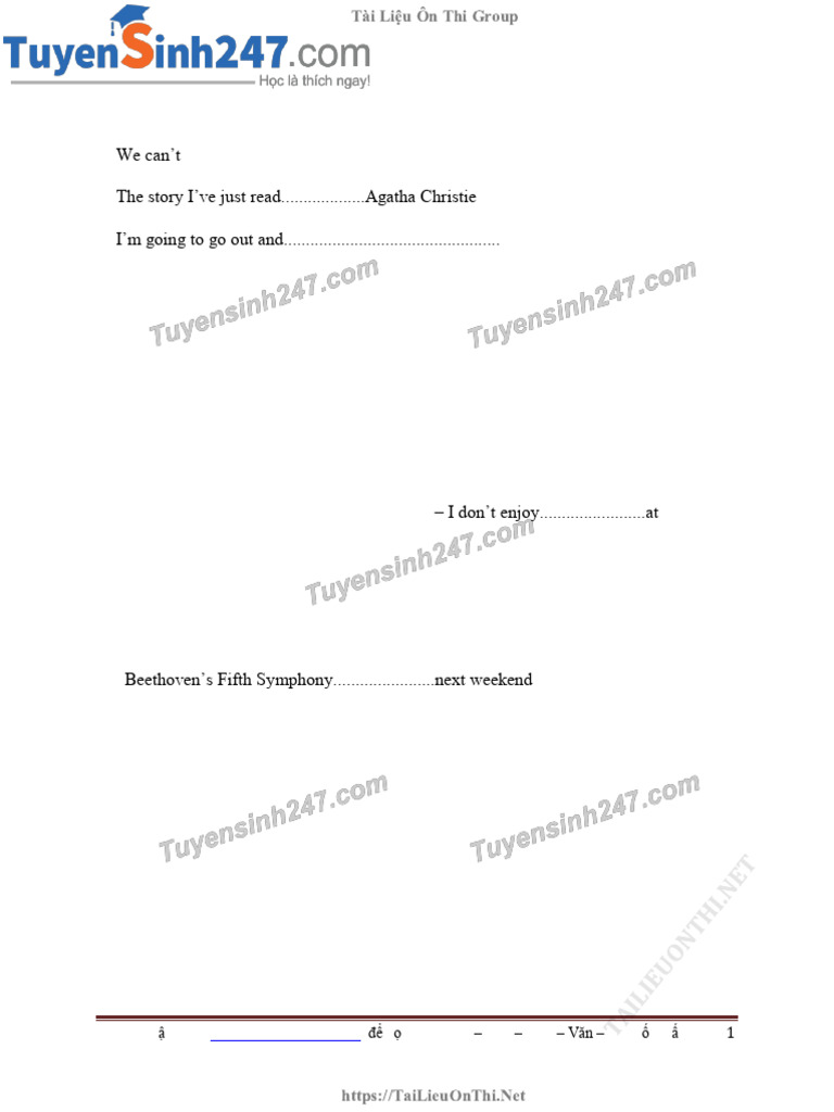 TS247 DT Thi Online Luyen Tap Ve Cau Bi Dong Co Ban Co Loi Giai Chi T | PDF