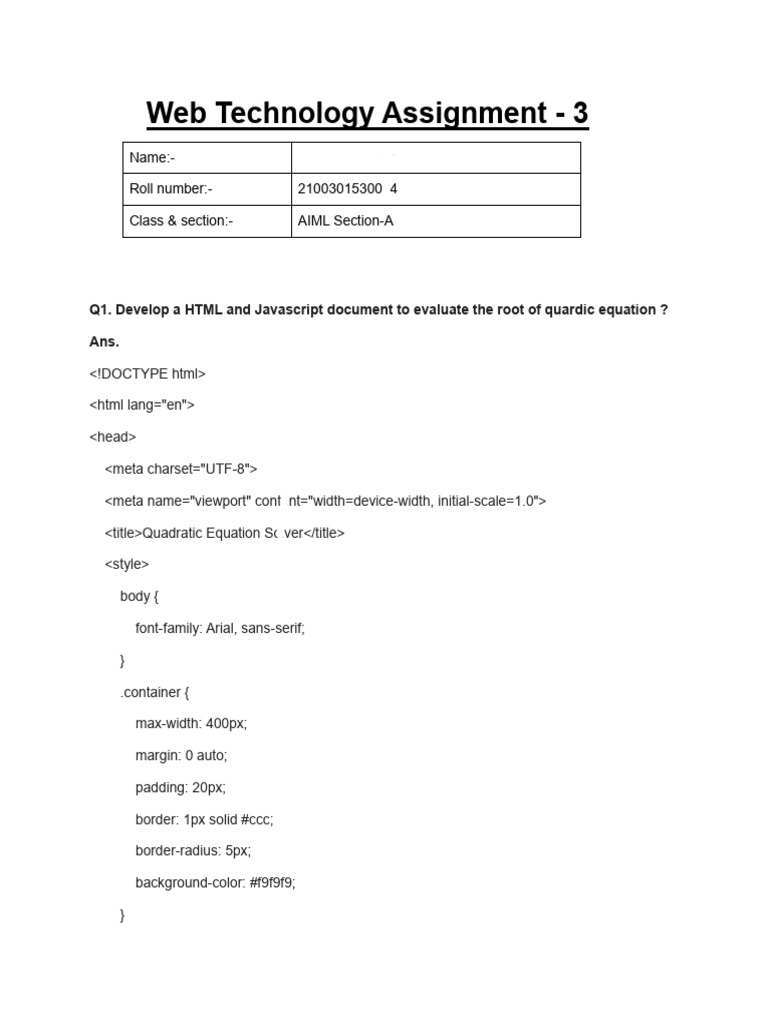 WT assignment3a | PDF | Anonymous Function | Dynamic Html