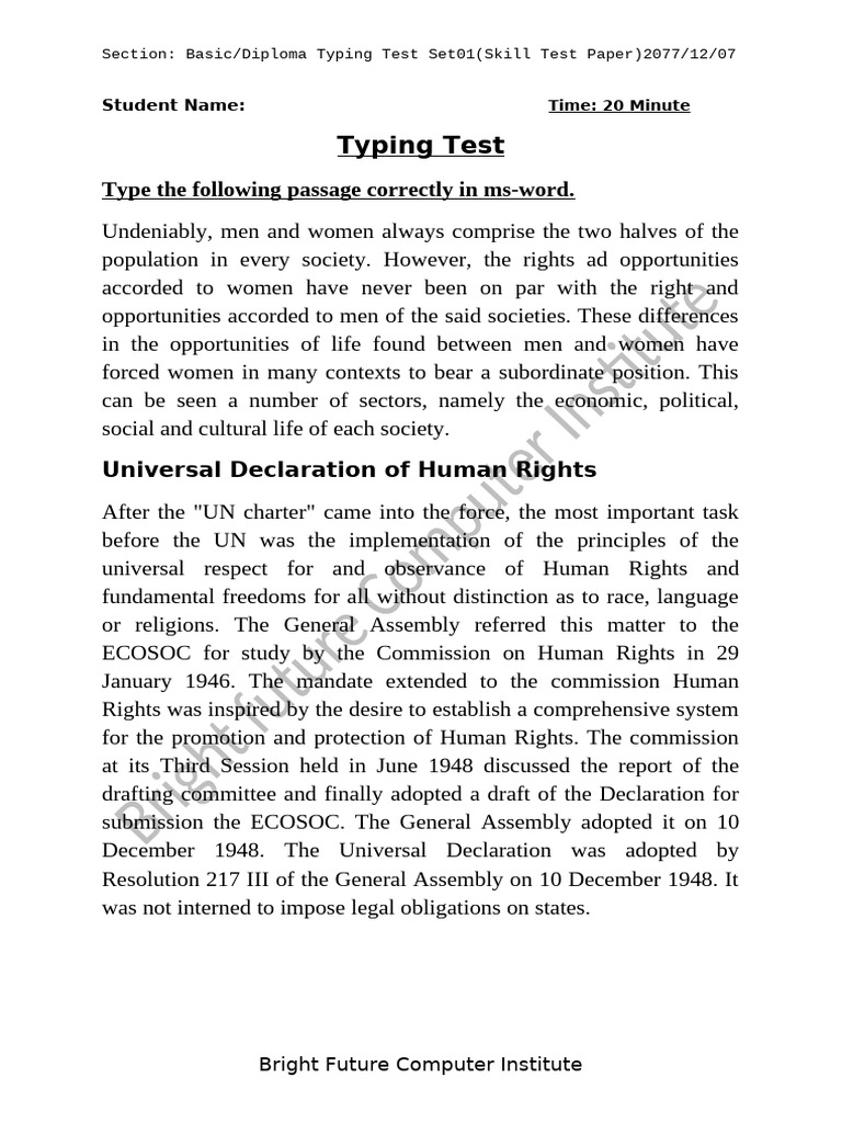 Typing Test | PDF