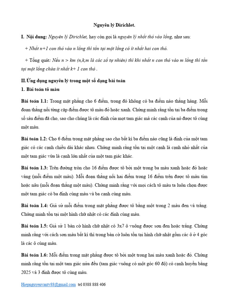 Nguyên Lý Dirichlet Và NG D NG | PDF