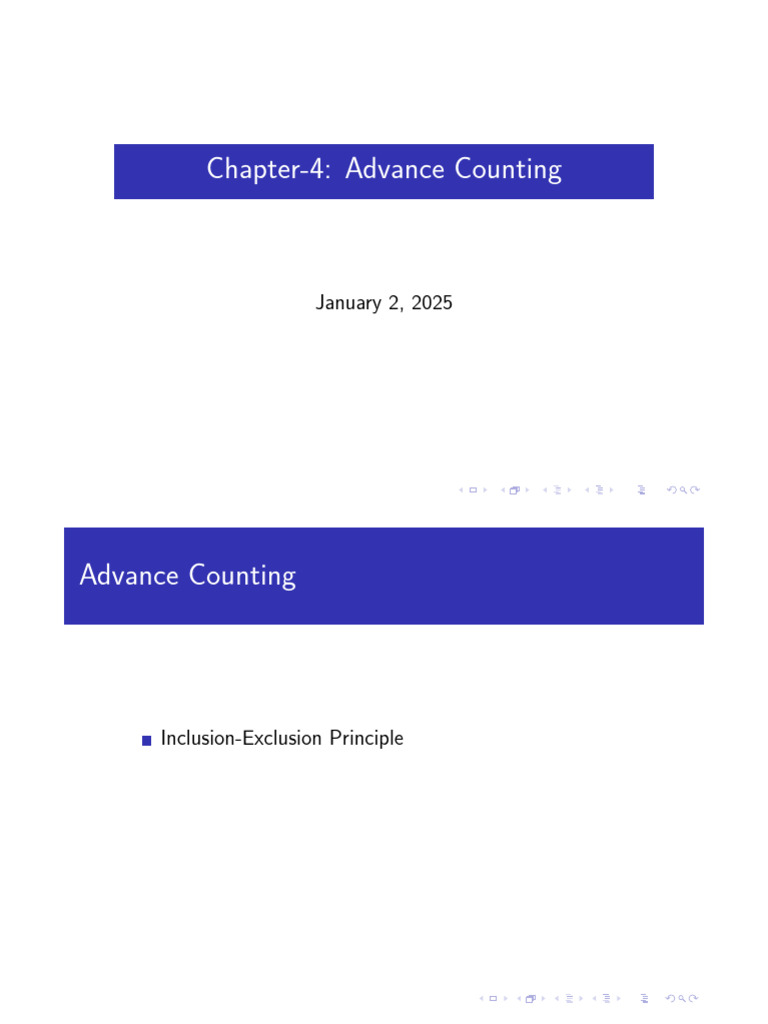 AdvanceCountingCh4note | PDF | Mathematics | Mathematical Concepts