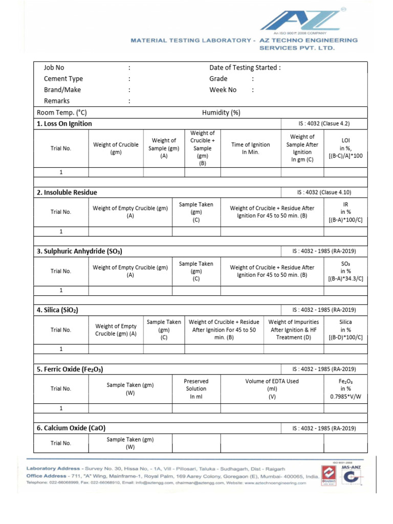 CEMENT-2TC | PDF | Materials | Chemical Substances
