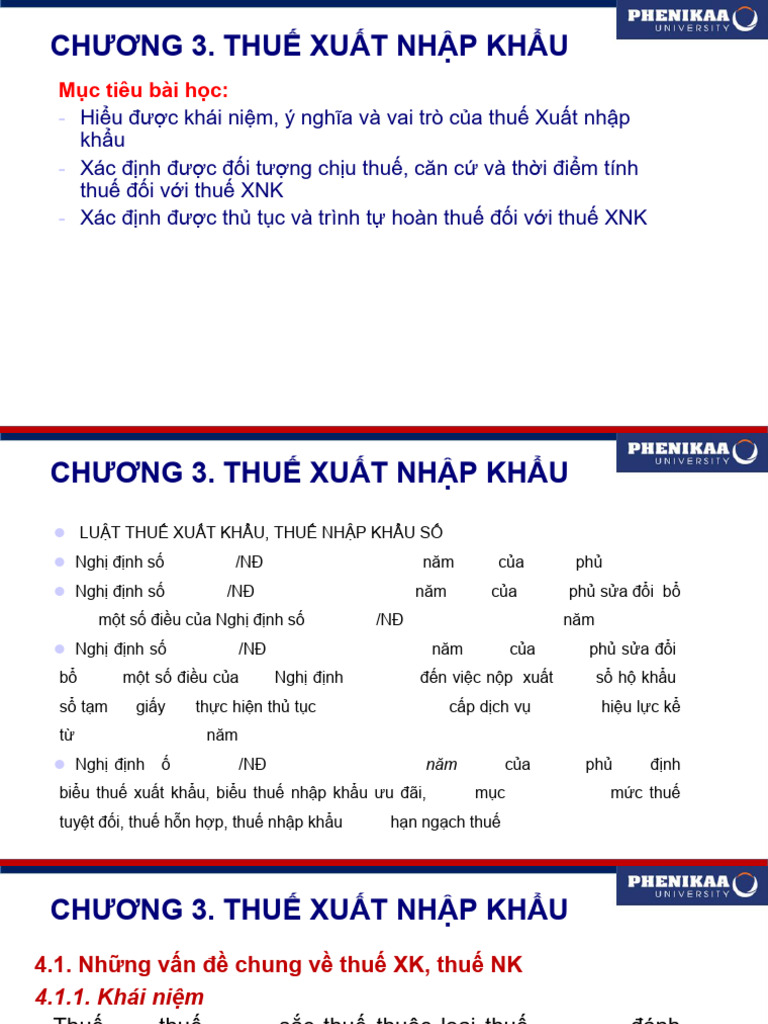 02 Chuong 3. Thue Xuat Nhap Khau 2024-1 | PDF