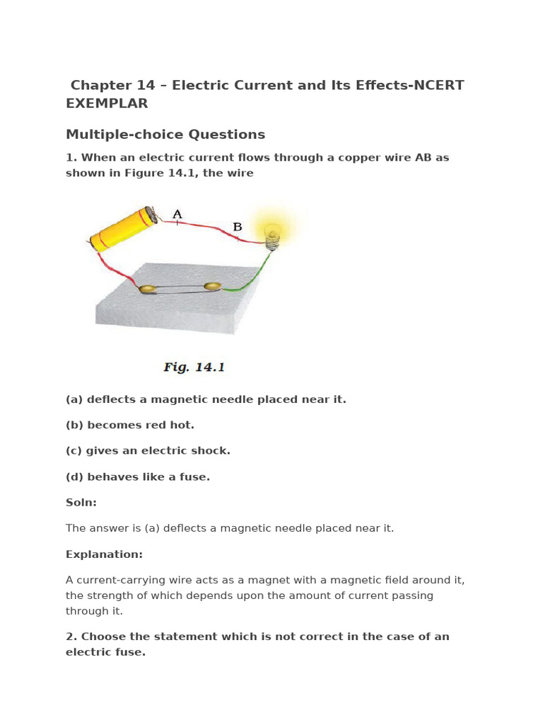 Electric Current and Its Effects-Ncer Exemplar | PDF | Compact Fluorescent Lamp | Fuse (Electrical)