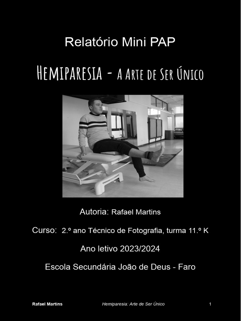 Relatório Mini PAP - A Arte de Ser Único | PDF | Paralisia cerebral ...
