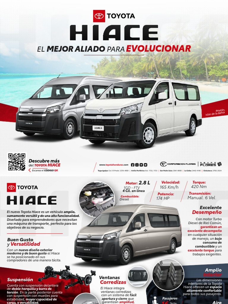 Folleto Hiace | PDF | Vehículos con tracción trasera | Industria automotriz