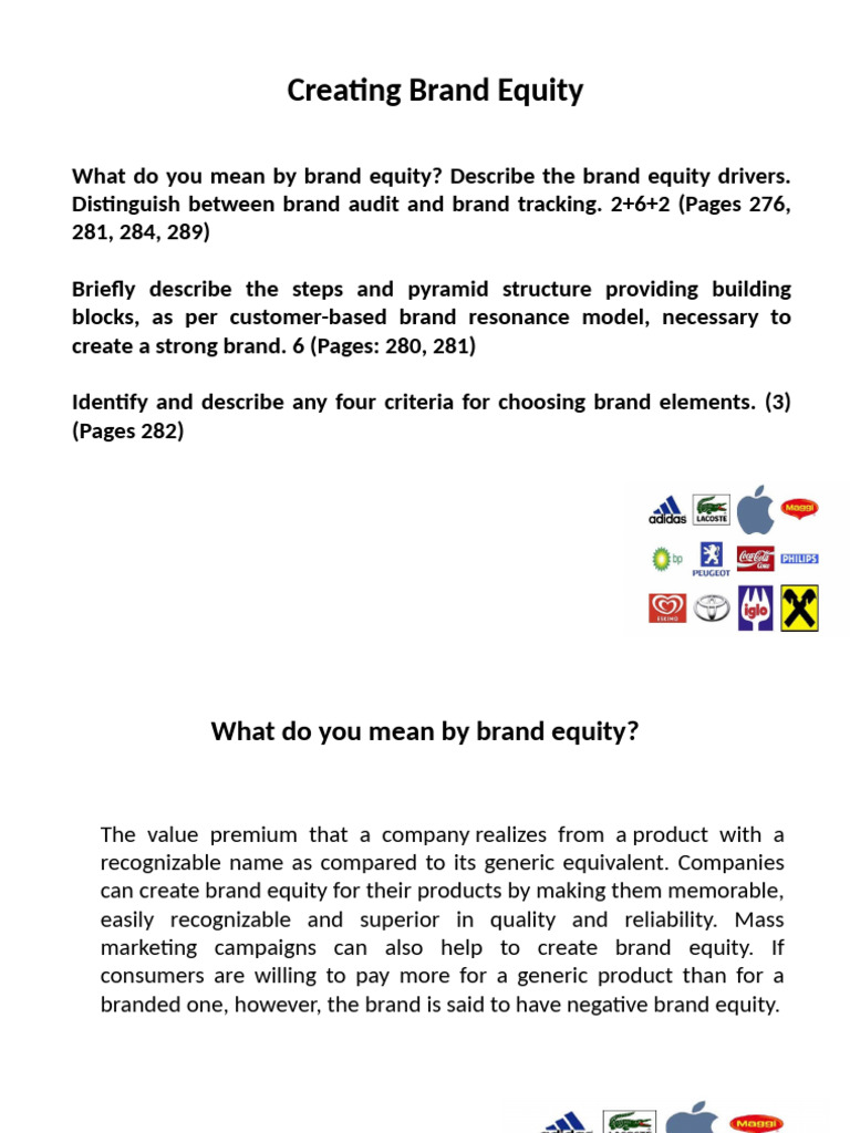 Lec 06 Creating Brand Equity | PDF | Brand | Marketing