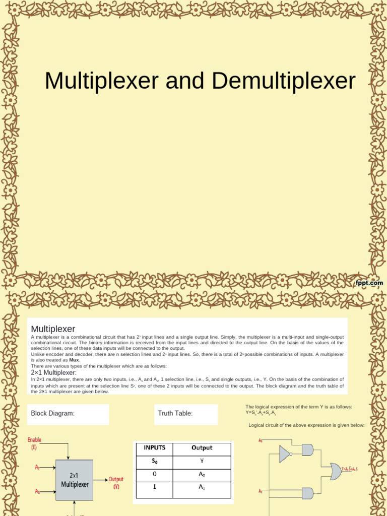 Multiplexer and Demultiplexer | PDF | Digital Technology | Multiplexing