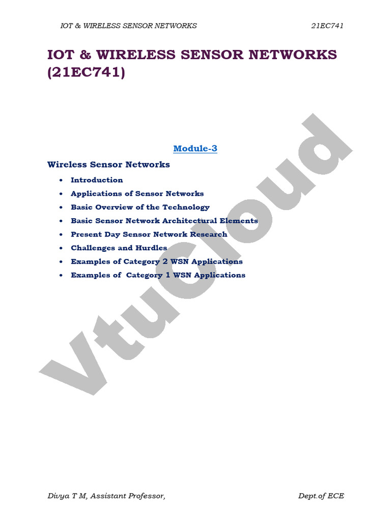 Module-3 IOT And Wsn | PDF | Wireless Sensor Network | Computer Network