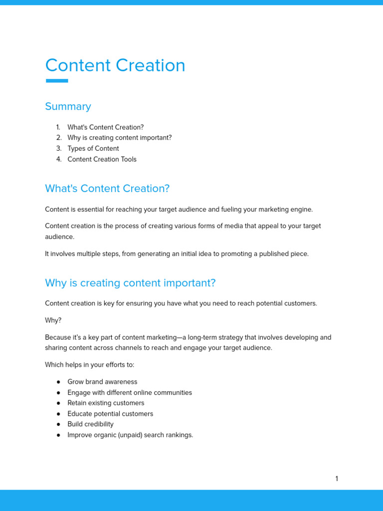 Content Creation | PDF
