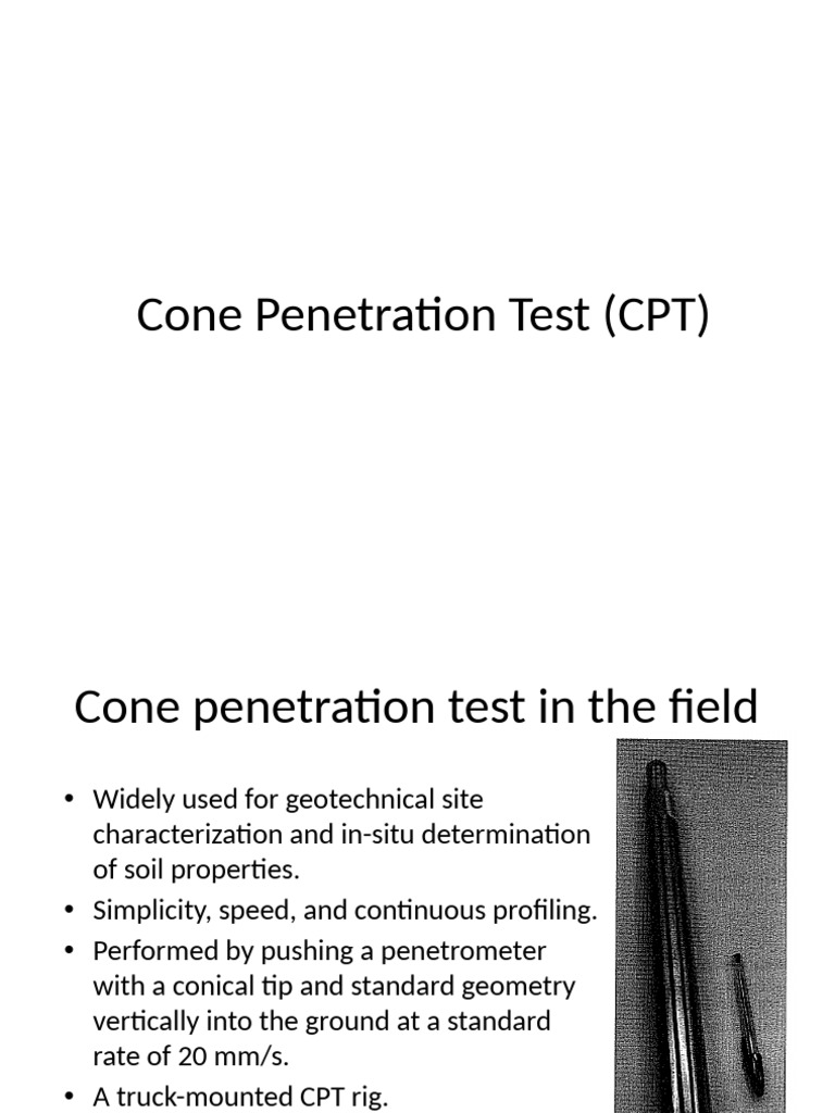 CVEN325 Classnotes (6) - Cone Penetration Test (CPT) | PDF | Mechanics ...