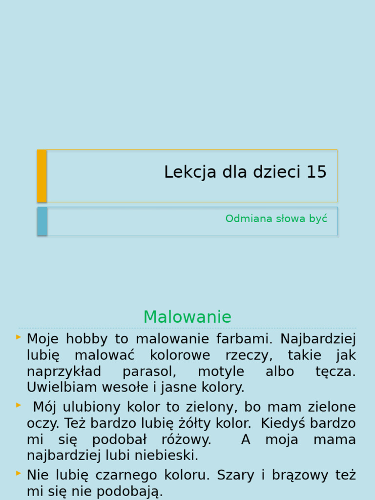 Lekcja Dla Dzieci 15 | PDF