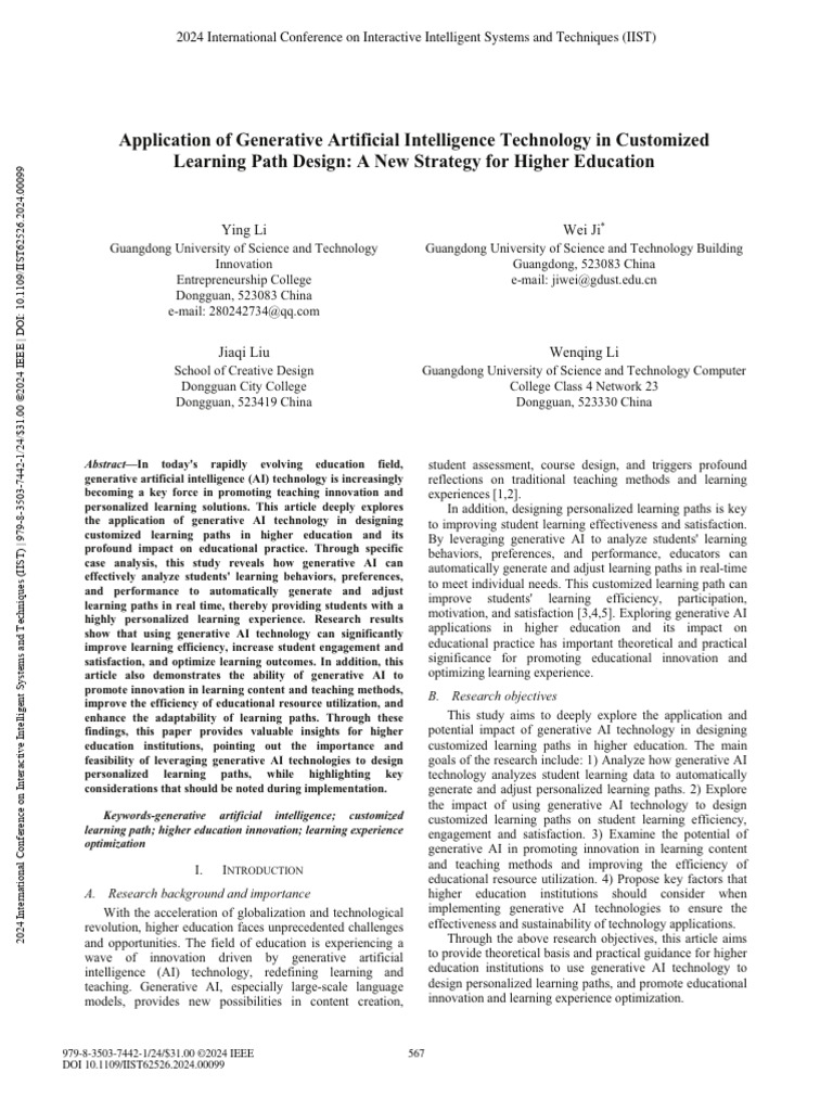 AI in Personalized Learning Paths | PDF | Learning | Cognitive Science