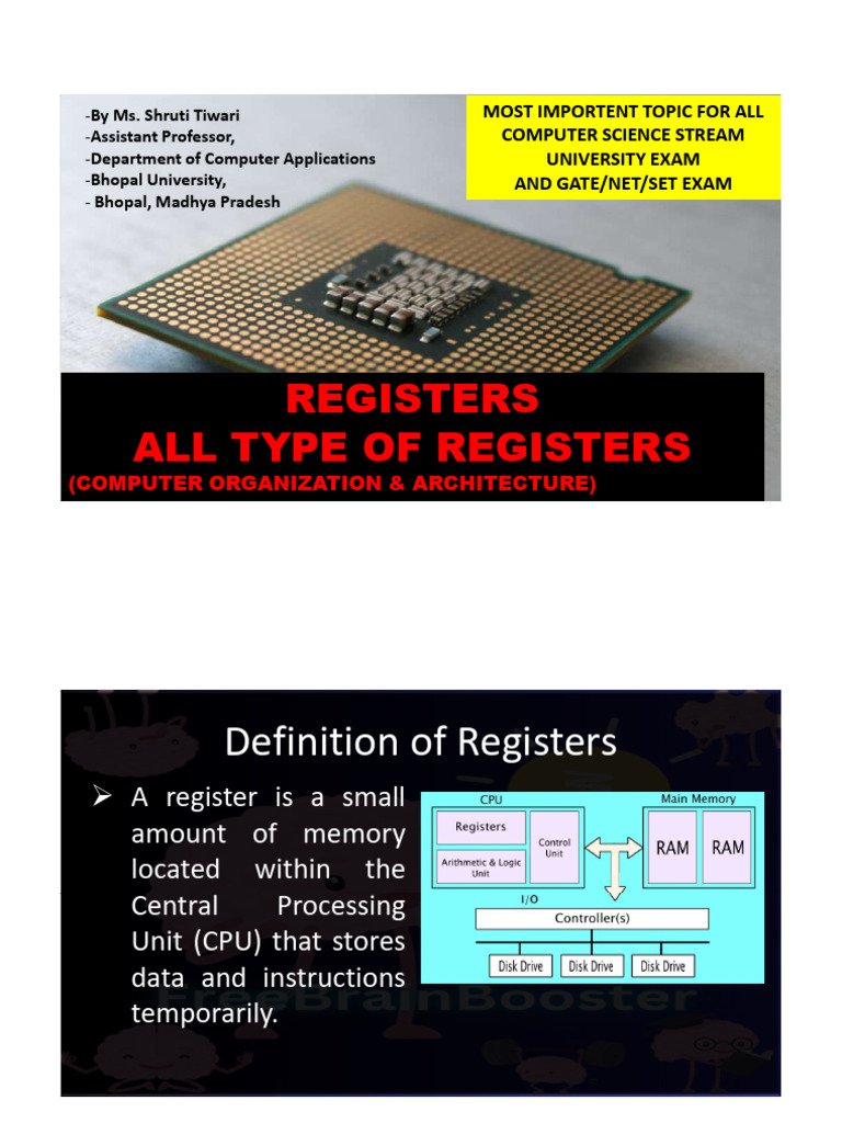 Registers in Computer Architecture | PDF | Input/Output | Central Processing Unit