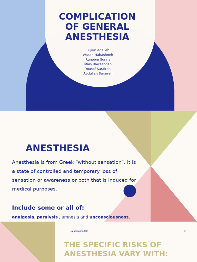 Anesthesia Complications | PDF | Anesthesia | Analgesic