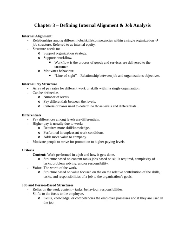 Internal Alignment and Job Analysis Explained | PDF | Business | Economies