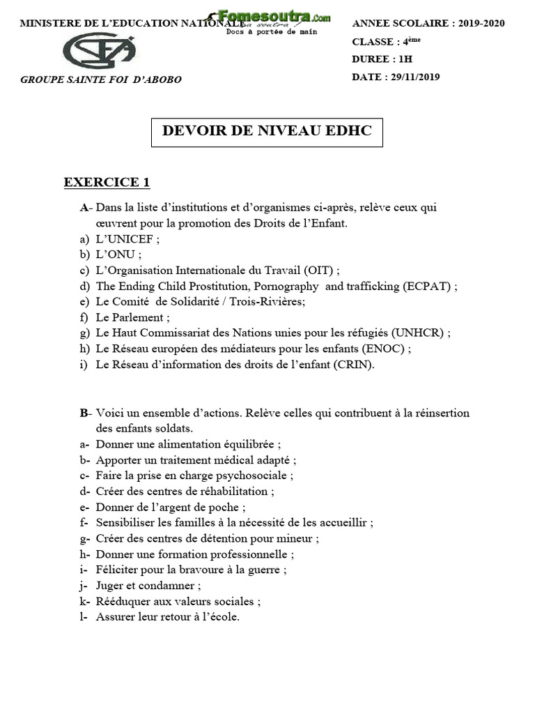 Edhc Devoir | PDF