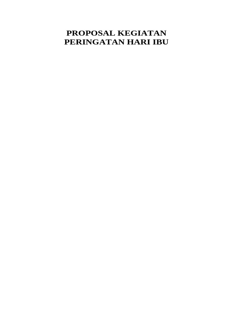 Proposal Hari Ibu | PDF