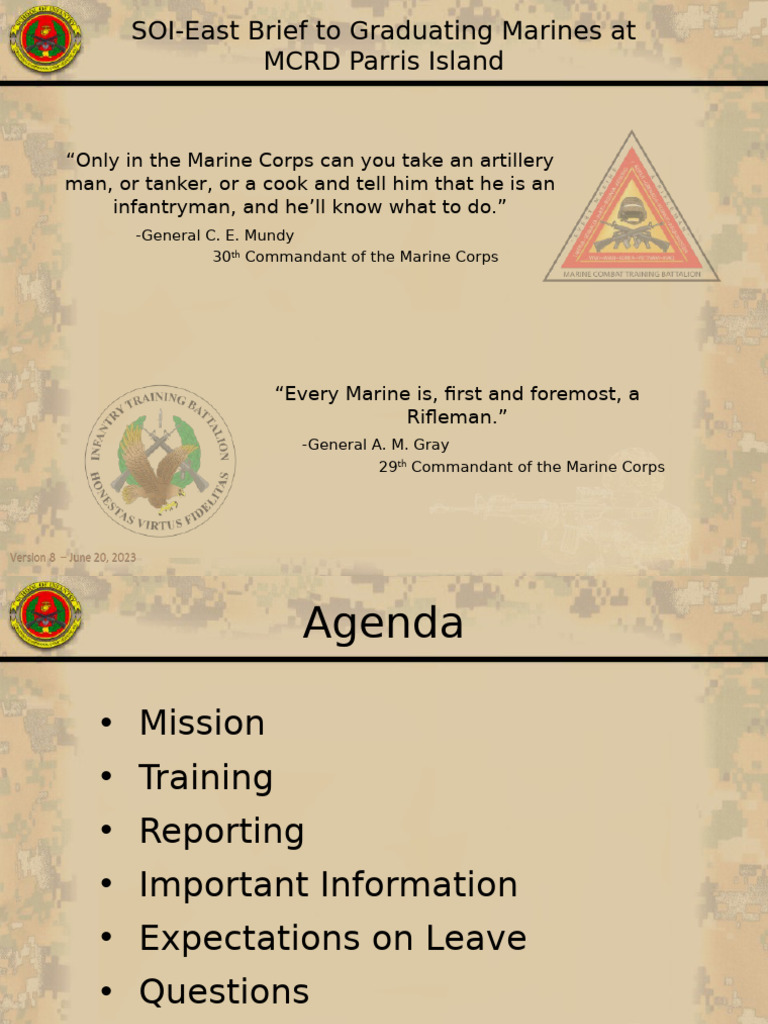 SOI-East Brief for Graduating Marines | PDF | United States Marine ...