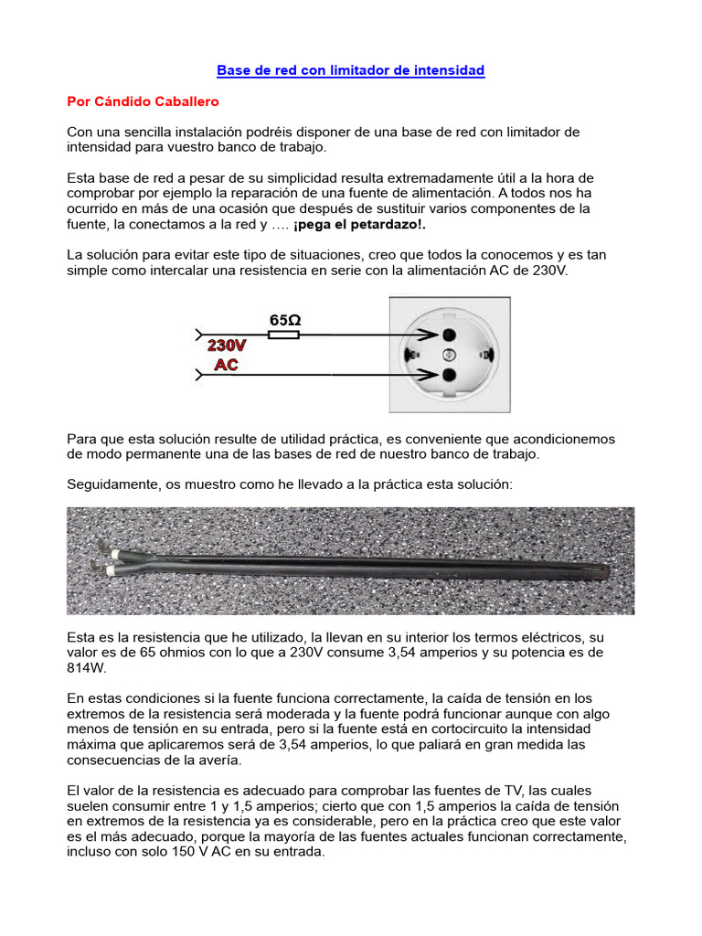 Base de Red Con Limitador de Intensidad | PDF