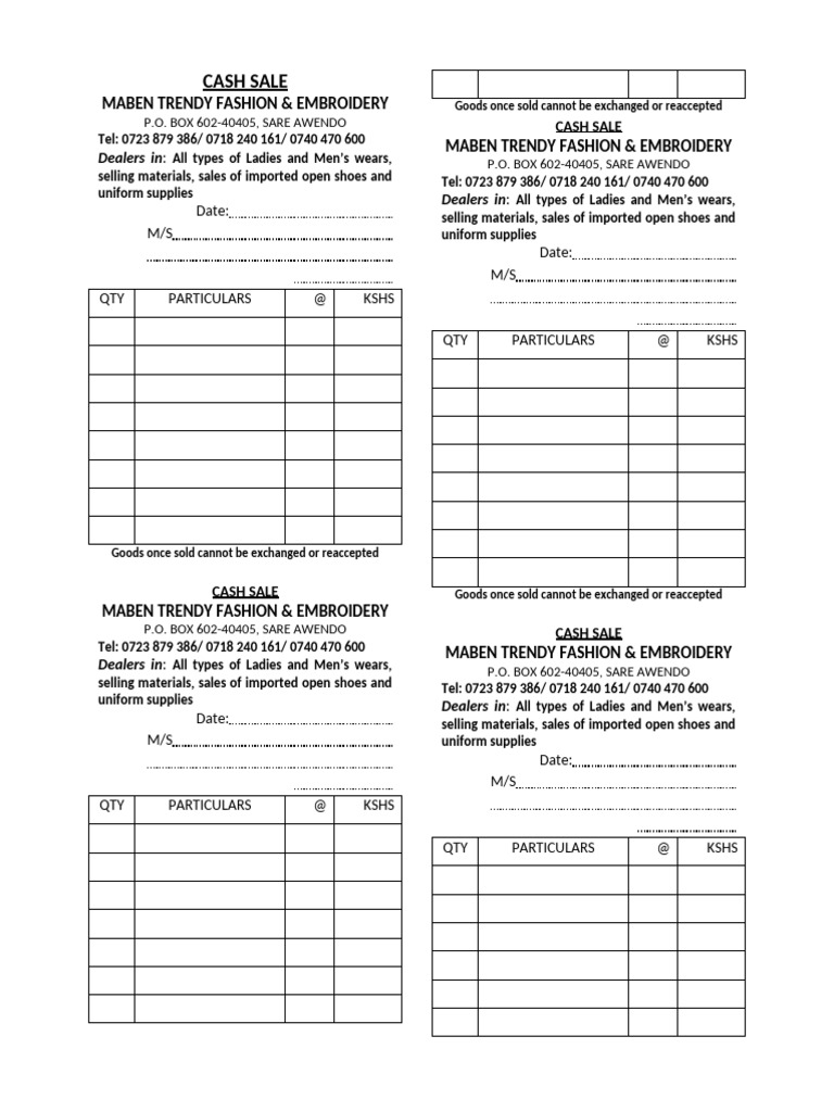 CASH SALE | PDF