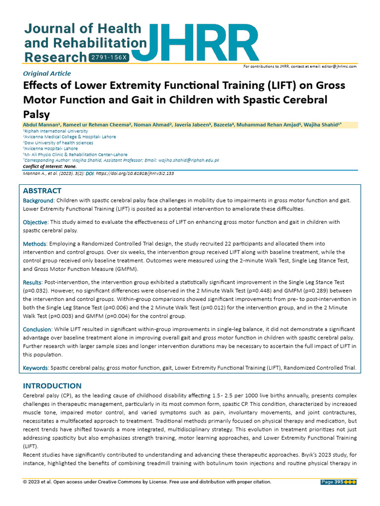 60+JHRR+3 2+133+Effects+of+Lower+Extremity+Functional+Training | PDF ...