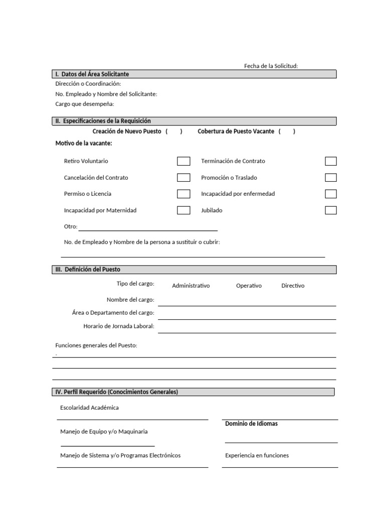 FORMATO DE REQUISICION DE PERSONAL ADMINISTRATIVO | PDF | Gestión de ... FORMATO DE REQUISICION DE PERSONAL ADMINISTRATIVO | PDF | Gestión de ...