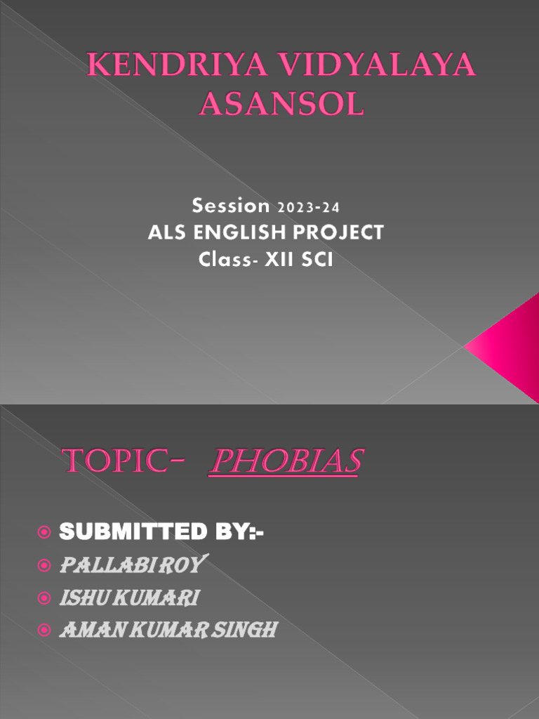 English Als Project Class Xii-3 | PDF | Fear | Phobia