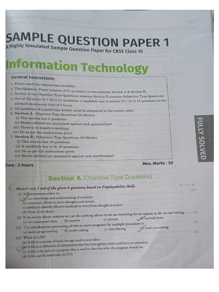 Sample Paper 1 | PDF