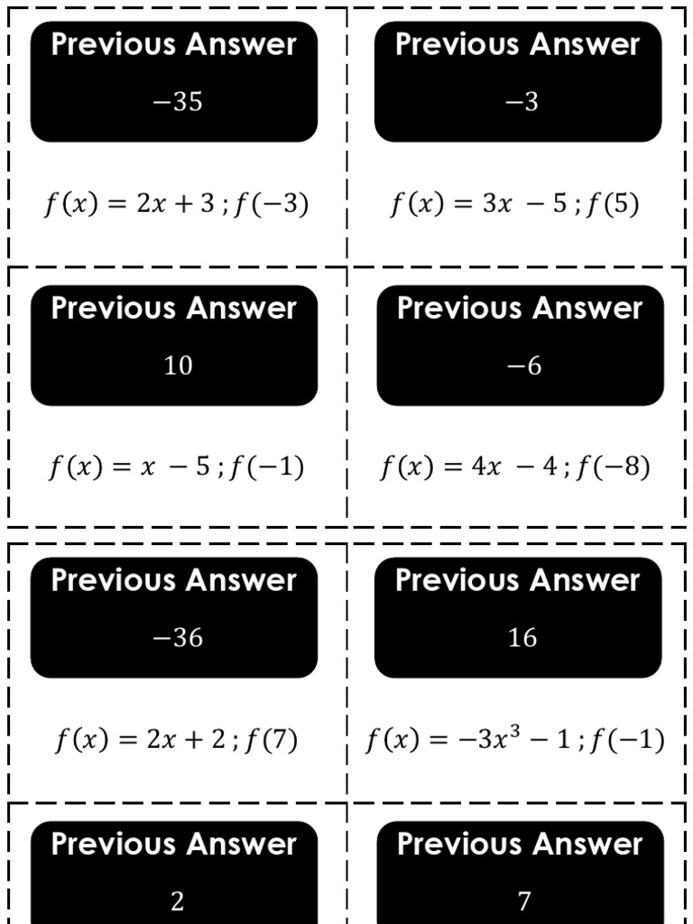 Evaluating Functions Scavenger Hunt | PDF