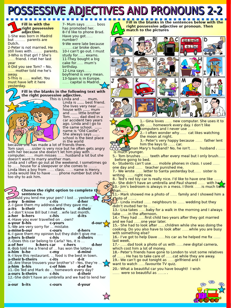 Possessives adjectives and possessives pronouns ...