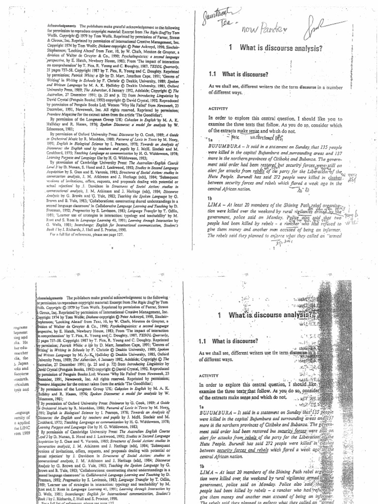 Nunan - 1993 - Introducing Discourse Analysis | PDF