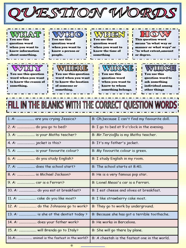 Question Words 1 | PDF