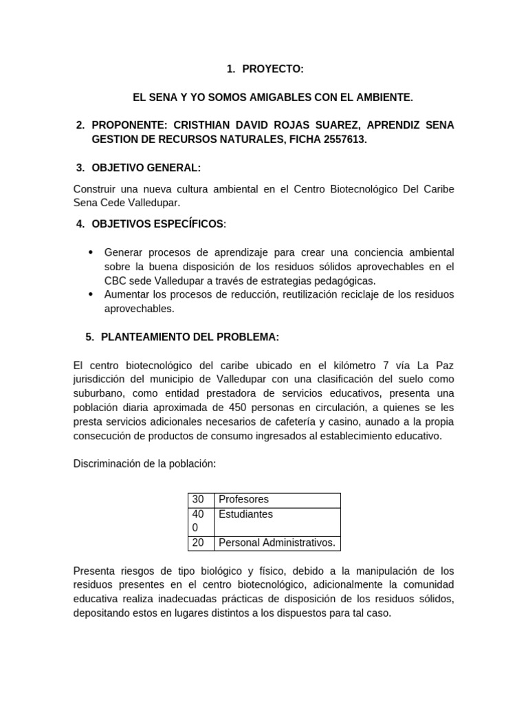 Proyecto Sena Cristian | PDF | Residuos | Reciclaje