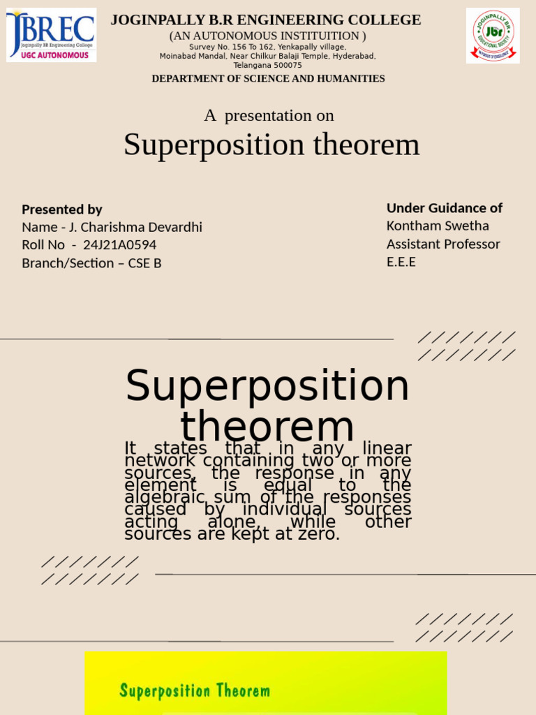 Super Position Theorem 1 | PDF | Electrical Network | Mathematics