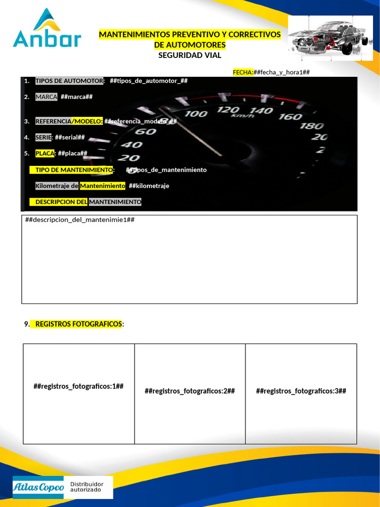 Formato Manten Preven y Correctivos | PDF