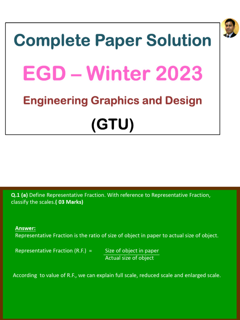 EGD Winter 2023 Paper Solution | PDF | Ellipse | Geometry