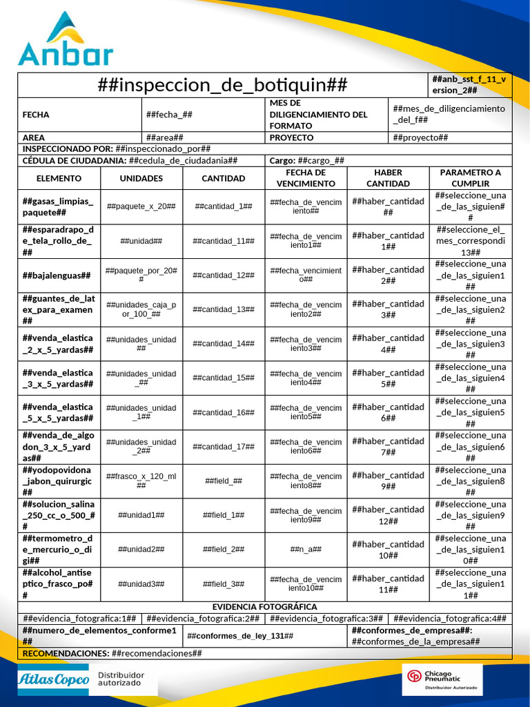 Inspección de Botiquín | PDF