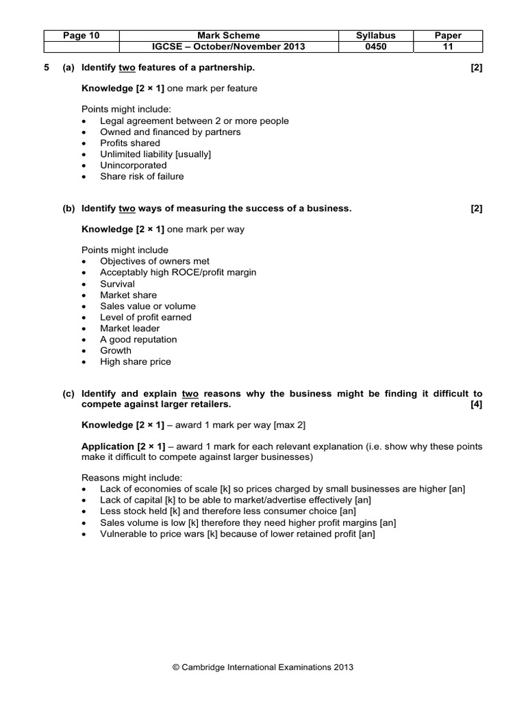 Marking Scheme P1 | PDF | Profit (Economics) | Market (Economics)