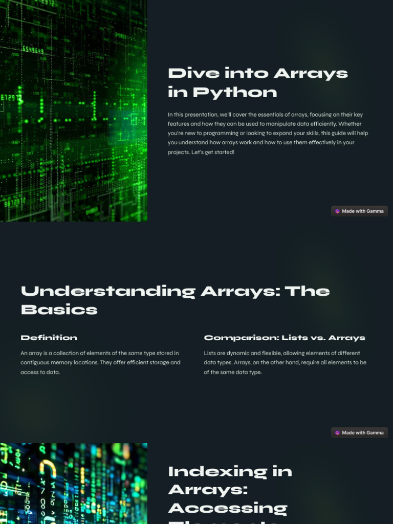 Dive Into Arrays in Python | PDF | Theoretical Computer Science | Computer Programming