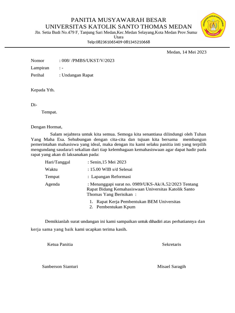 Surat Undangan Mubes | PDF