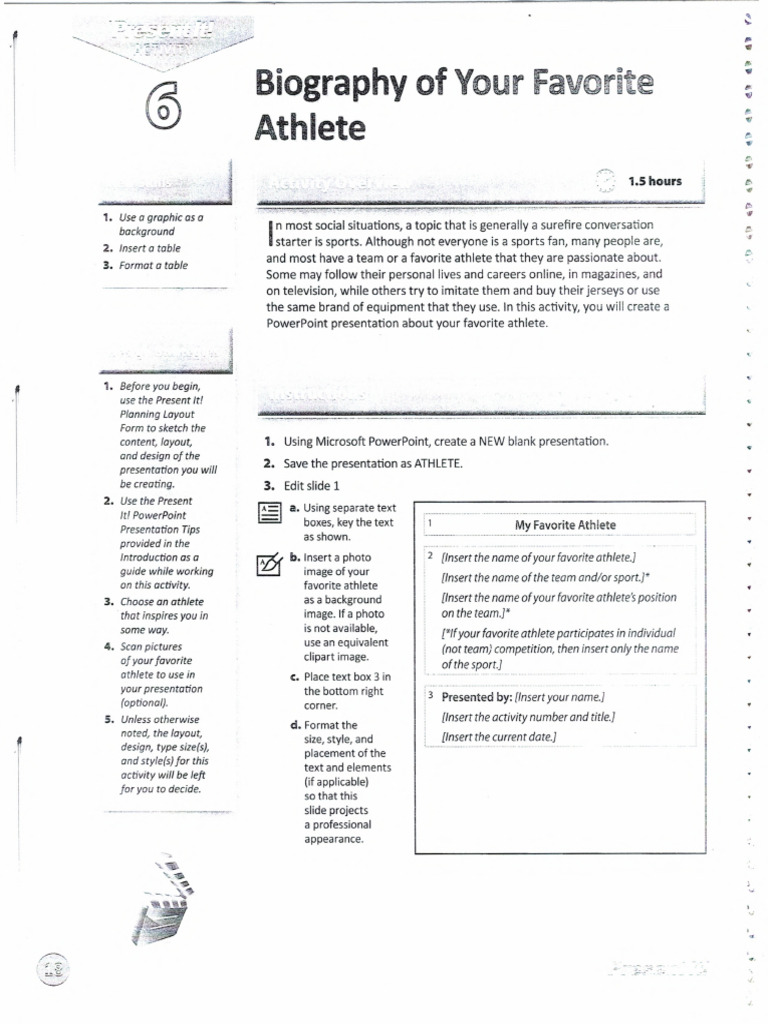Athlete Biography Project Guide | PDF | Microsoft Power Point ...