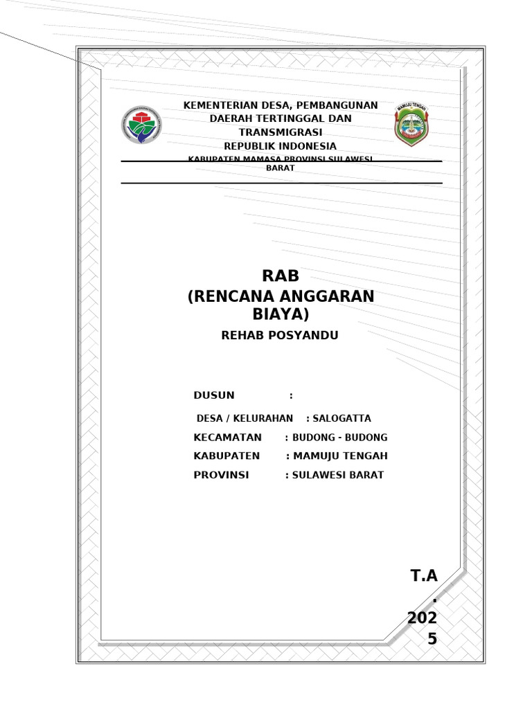 RAB Rehab Posyandu Salogatta 2025 | PDF