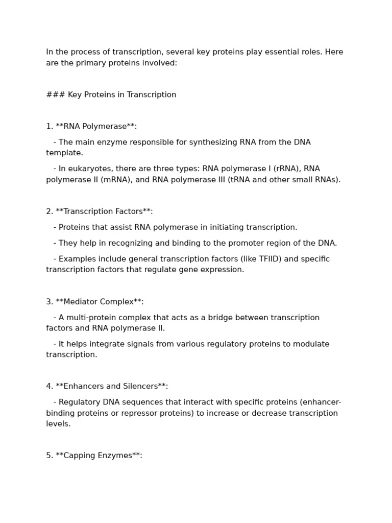 Transcription notes | PDF | Rna | Messenger Rna