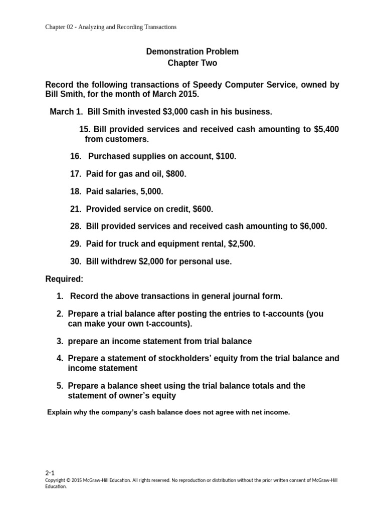 Ch 2 Problem-Solution | PDF | Debits And Credits | Equity (Finance)